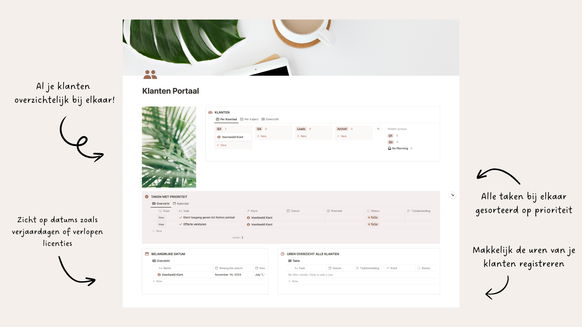 Notion Klantenportaal Template - De Notion Academy